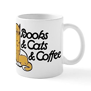 CafePress Books & Cats & Coffee Mug Ceramic Coffee Mug, Tea Cup 11 oz