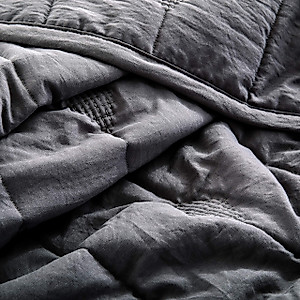 ANNA.Z HOME 3 Pc Mini Quilt Comforter Set. Stone Washed Soft Fabric. Down Alternative Microfiber Fill. Allover Embroidery Stitching. Machine Washable. Solid Colors. (Yellow, King Set)