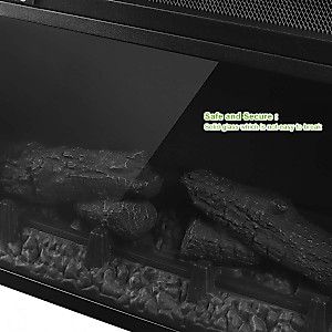 24" Wall Insert 1400W Electric Fireplace Heat w/Remote LED Flame Timer Heater