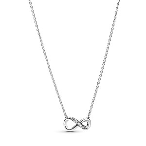 Pandora Sparkling Infinity Collier Necklace - Great Gift for Her - Stunning Women's Jewelry - Sterling Silver & Cubic Zirconia - 19.7"