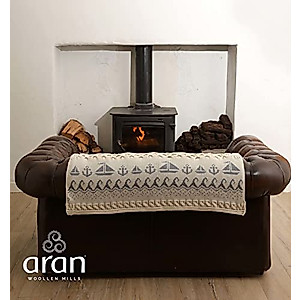 Irish Blanket 100% Merino Wool Throw Honeycomb Knit Couch Sofa Made in Ireland 42" x 62"