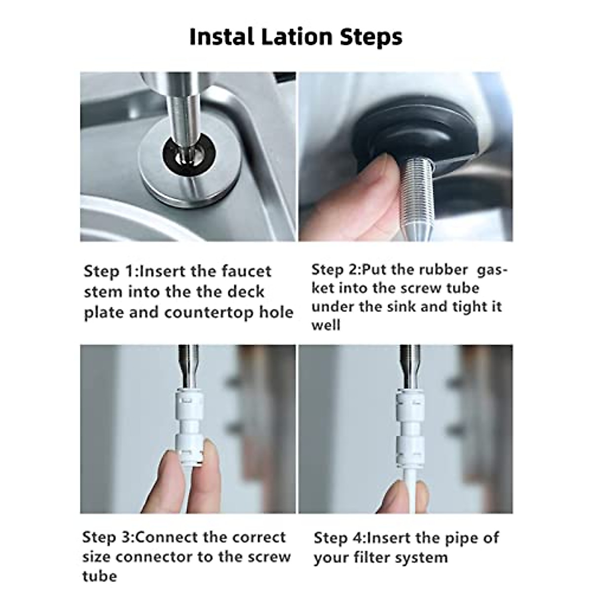 Drinking Water Faucet for Kitchen,100% Lead-Free Reverse Osmosis Faucet,Stainless Steel Kitchen Filtered Water Faucet,Brushed Nickel RO Faucet with Longer Thread Pipe