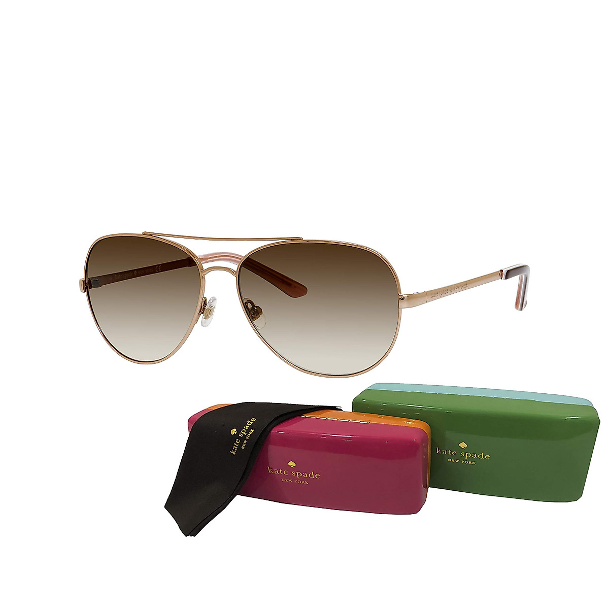 Kate Spade New York Avaline/S 0AU2 58MM Rose Gold/Brown Gradient Aviator Sunglasses for Women + BUNDLE with Designer iWear Eyewear Kit
