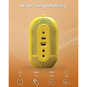 Portable Projector, ETOE Mini Projector 2023 Upgraded Video Projector with 8000L and 1080P, Movie Projector Compatible with Android/iOS/Windows/TV Stick/HDMI/USB for Home Theater - D1