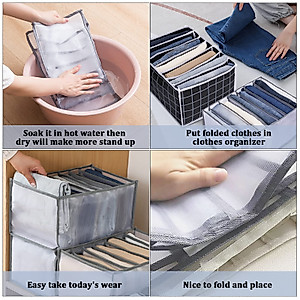 TOOVREN Wardrobe Clothes Organizer 9 Grids, Upgraded Closet Organizers and Storage Baskets, Drawer Organizers Clothing for Folded Clothes, Jeans, Pants, T-Shirt, Leggings, Dress, Sweaters (2PCS)