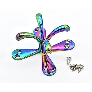 noyin Metal Rainbow Wall Hook with Screws Decorative Hooks Coat Hangers Rack Bag Hooks Bath Towel Hooks Scarf Hooks Hat Hooks for Hanging Objects 2pcs