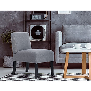 Accent Chair Set of 2, Living Room Chair, Small Chair for Bedroom, Accent Chairs for Living Room Office, Small Modern Armless Accent Chair, Side Bedroom Chairs with Thick Sponge Cushion, Grey