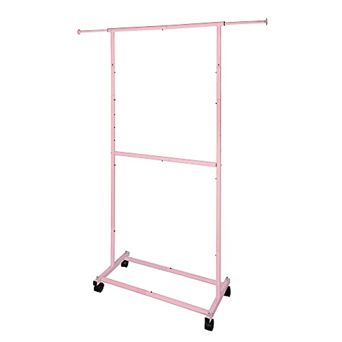 Fishat Pink Simple Garment Rack & Laundry Hamper Butler Cart Basket