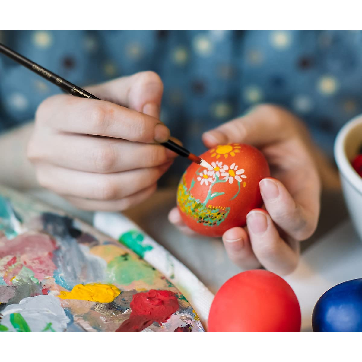 Brusarth Paint Brushes Set, 14 PCS Artist Brush for Acrylic Oil Watercolor Gouache Artist Professional Painting Kits with Synthetic Nylon Tips