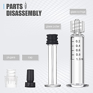 1 ml 2.25 ml Borosilicate Glass Syringe Anti Leak Heat Resistant Accurate Measuring Syringe for Oils Feeding Glue