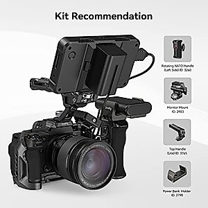 SmallRig X-H2 / X-H2S Camera Full Cage for FUJIFILM X-H2 / X-H2S, Aluminum Alloy Video Making Camera Rig with NATO Rails, Quick Release Plate for Arca, Support Horizontal and Vertical Shooting - 3934