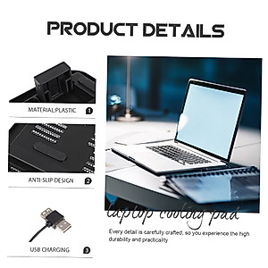 NOLITOY Notebook Cooler Laptop Stand Laptops Radiator Fan Cooling Pad for Laptop Cooler for Laptop Computer Stand Laptop Riser Holder for Desk Laptop Supply Base Iron Net N19 Notes