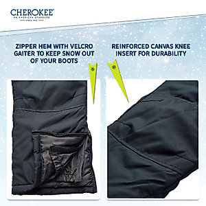 Cherokee Kids' Snow Pants - Boys and Girls Insulated Heavyweight Water-Resistant Ski Pants (4-18), Size 16/18, Black
