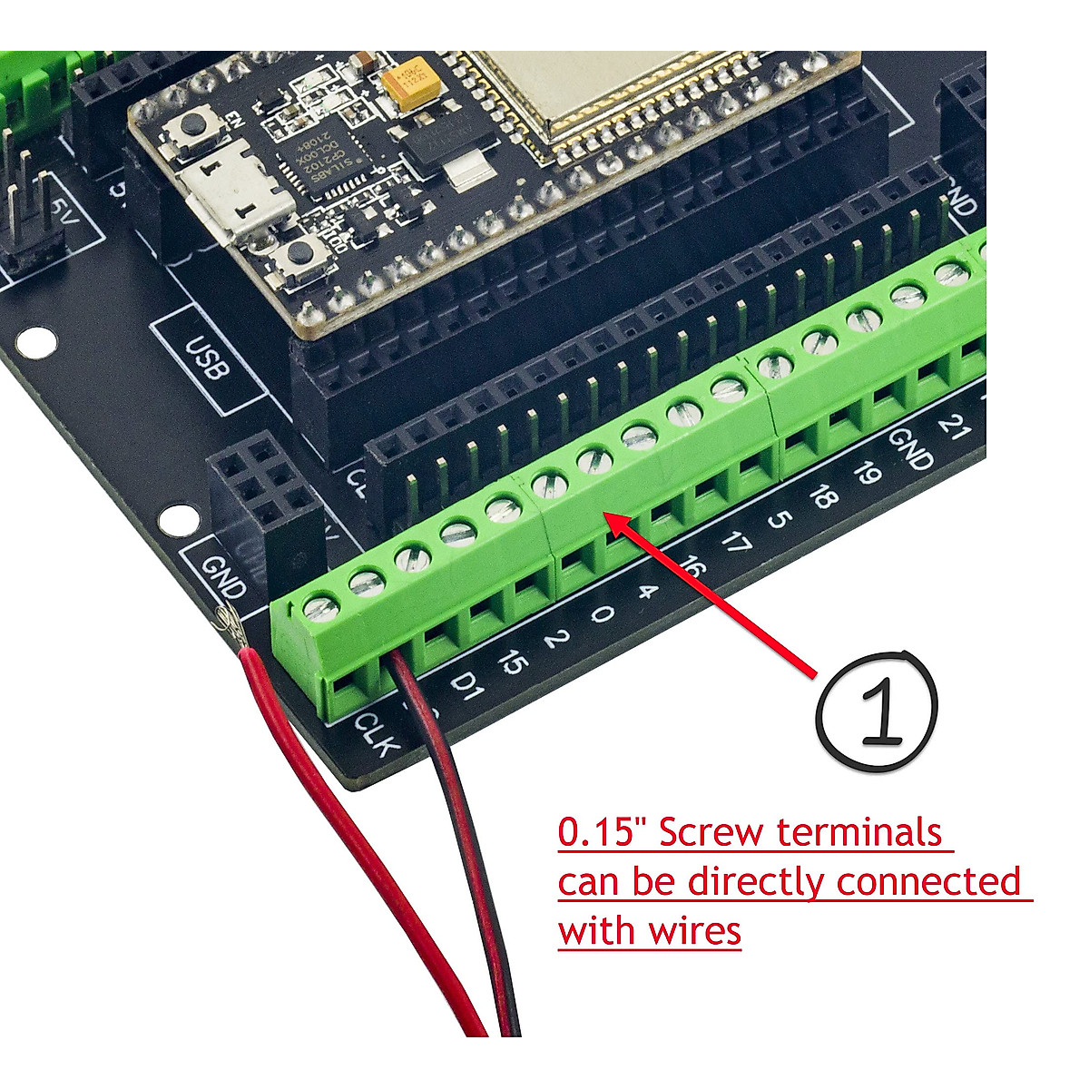 whiteeeen for ESP32 Super Breakout Board 3.81mm / 0.15" Terminal GPIO Expansion Board 3 Types Outputs for ESP32-DevKitC ESP-WROOM-32 Block PCB