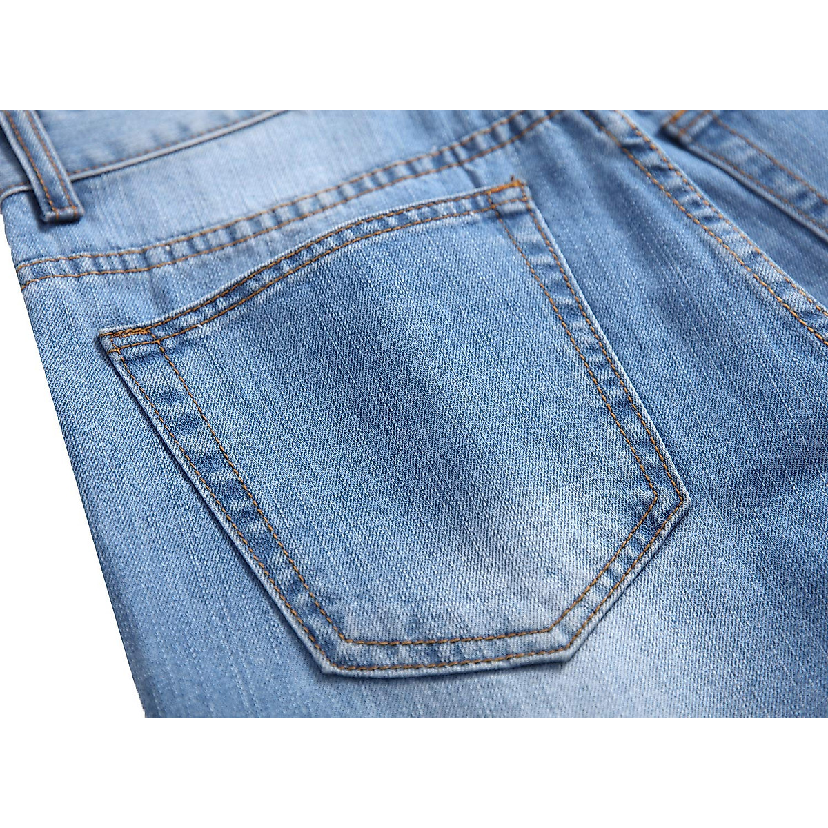 Enrica Men's Skinny Ripped Distressed Destroyed Straight Fit Denim Jeans (Light Blue 305, 34)