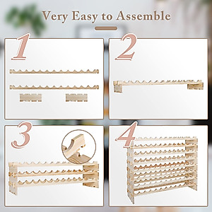 ZenStyle Wine Rack, Wooden Stackable Wine Cellar Racks, Wine Storage Racks Countertop, Free Standing Wine Bottle Stand Holder Display Shelves (8 Tier 96 Bottles)