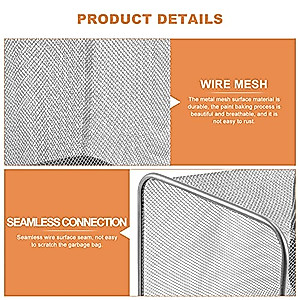 Zerodeko Metal Garbage Waste Basket Wire Mesh Waste Basket Recycling Bin Small Waste Basket Trash Can for Near Desk Recycling Garbage Container Bin for Office Home Bedroom Waste Paper Basket Silver