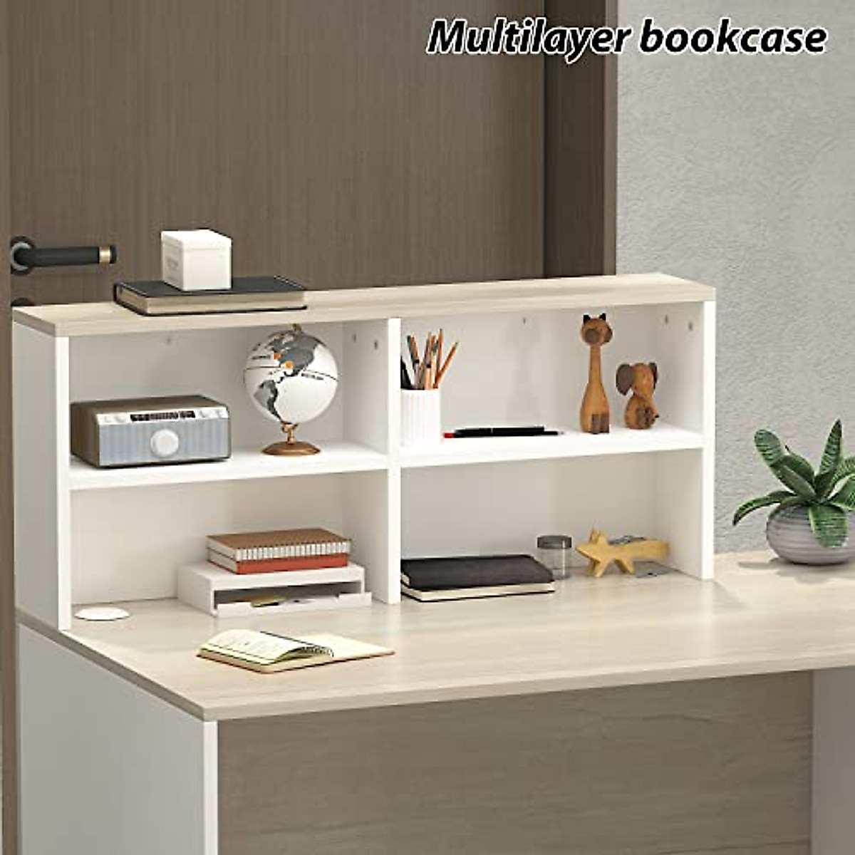 AIEGLE Reception Desk with Counter & Lockable Srotage Drawers, for Salon Reception Room Checkout Office, Natrual (55.1" L x 23.6" W x 43.3" H)