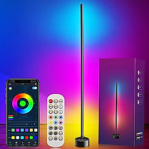 Probapro Corner Floor Lamp, 55'' RGB LED Floor Light for Bedroom, Color Changing Mood Lighting with Music Sync, LED Corner Light with Remote & App Control, RGB Corner Lamps for Living Room Gaming Room
