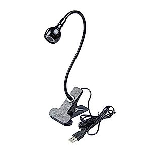 Liyafy Clamp Desk Lamp Clip on Reading Light 3000-6500K Adjustable Color Temperature 4 Illumination Modes(Black)