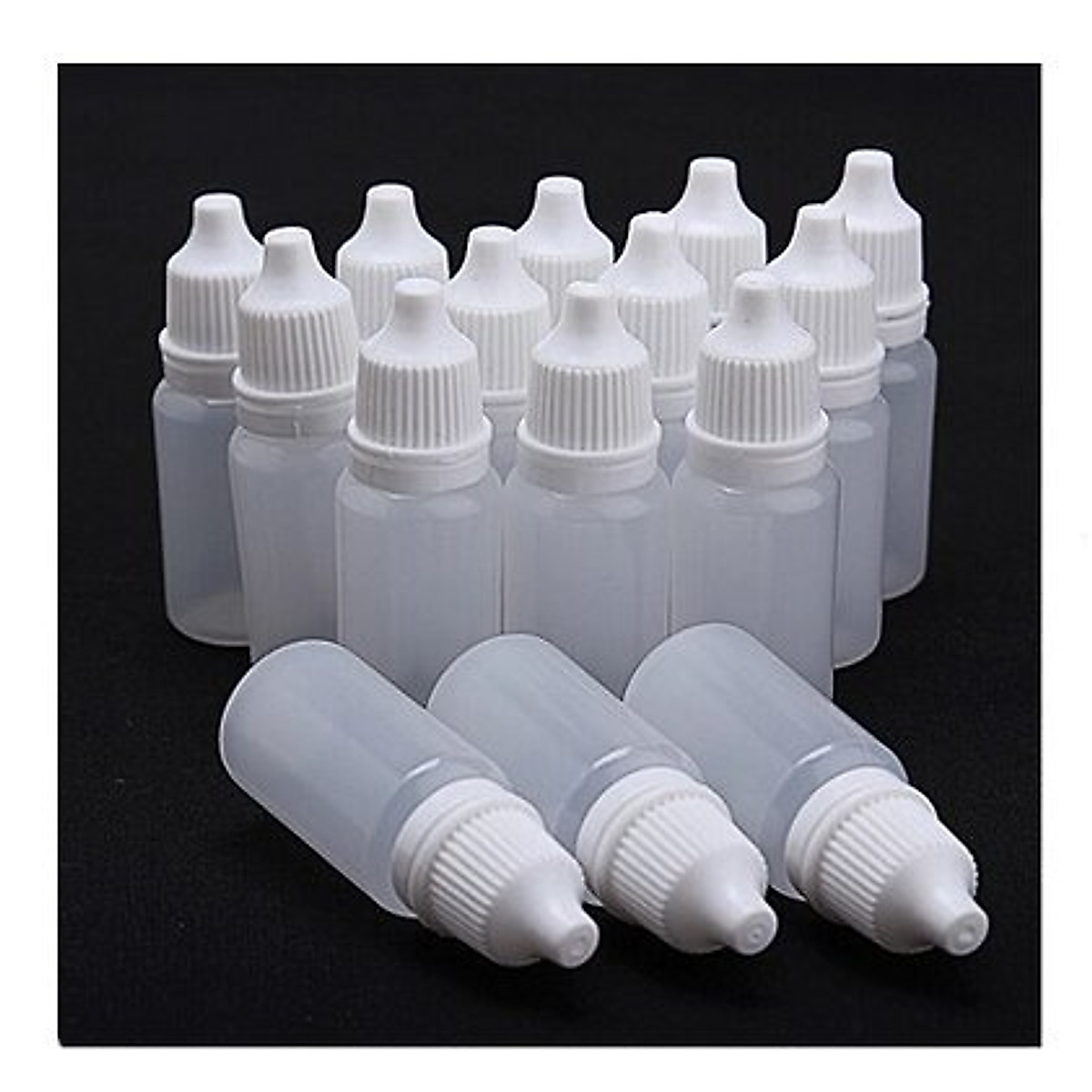 20 ml/0.68oz 24PCS Empty Refillable Plastic Squeezable Dropper Bottle Portable Eye Liquid Container with Screw Cap Essential Oil Container