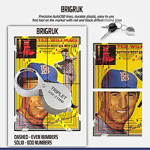 Sports Card Grading Kit Centering Tool, LED Magnifying Table Lamp for Handsfree, High Intensity Magnifying Loupe, Microfiber Cloth