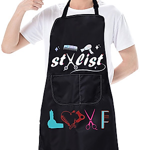 CMNIM Hair Stylist Apron Stylist Apron with Pockets Hairdressers Hair Salon Apron for Stylist Gifts Barber Cosmetology Aprons (Hair Stylist Apron)