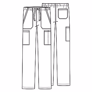 Cherokee Men Scrubs Pant Workwear Professionals Tapered Leg Fly Front Cargo WW190, M, Black