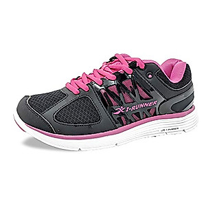 I-RUNNER Woman Sophia Black/Pink Leather/Mesh 9 Medium (B) US