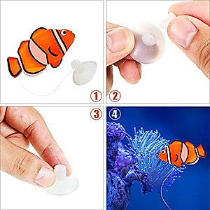 Weewooday 7 Pieces Artificial Glowing Fish 5 Styles Colorful Fake Fish Glowing Effect Aquarium Decor Floating Ornament Simulation Jellyfish for Fish Tank Decoration