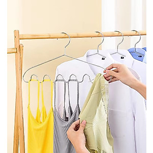 Redredya 3 Tank Tops Hangers, Stainless Steel Bra Holder Hanger Space Saving Closet Organizer and Storage Rack for Bras, Tank Tops, Camisoles