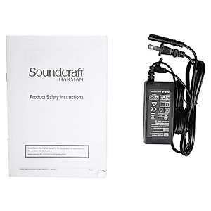Soundcraft Notepad-12FX 12-Channel Mixer w/ 4x4 USB Interface with Lexicon Effects Bundle with Rockville PRO-M50 Studio Headphones w/ Detachable Coil Cable, Case with Extra Ear Pad