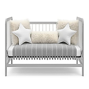 Storkcraft Pasadena 3-in-1 Convertible Crib (Pebble Gray/White) – GREENGUARD Gold Certified, Converts to Daybed and Toddler Bed, Fits Standard Full-Size Crib Mattress, Adjustable Mattress Height