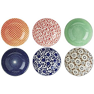Certified International Soho All Purpose Porcelain Bowls, Set of 6, Multicolor