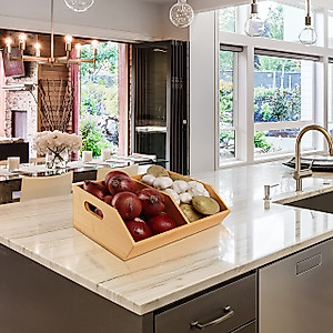 otovioia Bamboo Storage Bin for Kitchen Organizer, Pantry Organization and Storage Basket, Versatile Containers for Produce, Fruit, Bread, Vegetable, Potatoes, Onions, and Garlic