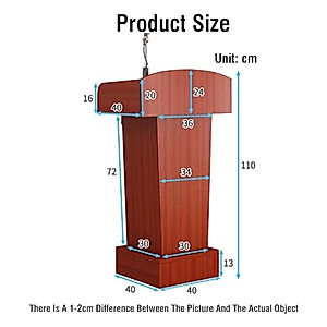 Floor Standing Podium Wooden Pulpits with Multi-Level Open Storage Stand Lecterns Presentation Stand Large Speaking Lectern