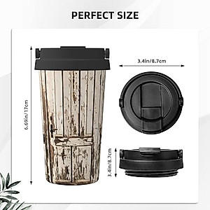 WANGXUEE Stall Barn Door Print 500ml Stainless Steel Travel Tumbler Double Wall Vacuum Insulated Coffee Mug