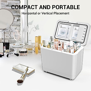 Suavo 6L/8 Cans Mini Fridge for Bedroom, 110V AC/12V DC Portable Thermoelectric Cooler and Warmer Compact Refrigerators for Skincare Beverages Medications, Small Fridge for Home, Office, Dorm, and Car