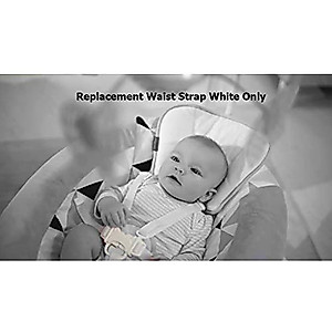 Replacement Parts for Baby Swing - Fisher-Price Revolve Baby Swing FBL70 ~ One White Replacement Waist Strap (Swing needs two) with male part of buckle
