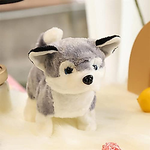 Kids Toys Cute Stuffed Animal Electronic Dog Interactive Toys for Walks, Barks, Plush Toy Baby Doll Soft Kawaii Plushies Room Decor Cute Stuff for Your Room Hug Sleep Great Mother Gifts (Husky)
