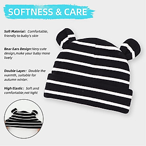 6 Pieces Preemie Baby Girls Hat Autumn Winter Newborn Baby Beanie 0-6 Months Cotton Infant Beanies for Boys (6PCS-A,0-6 Months)