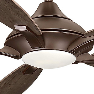 Petersford 56 in. Integrated LED Indoor Oil Rubbed Bronze Ceiling Fan with Light Kit and Remote Control