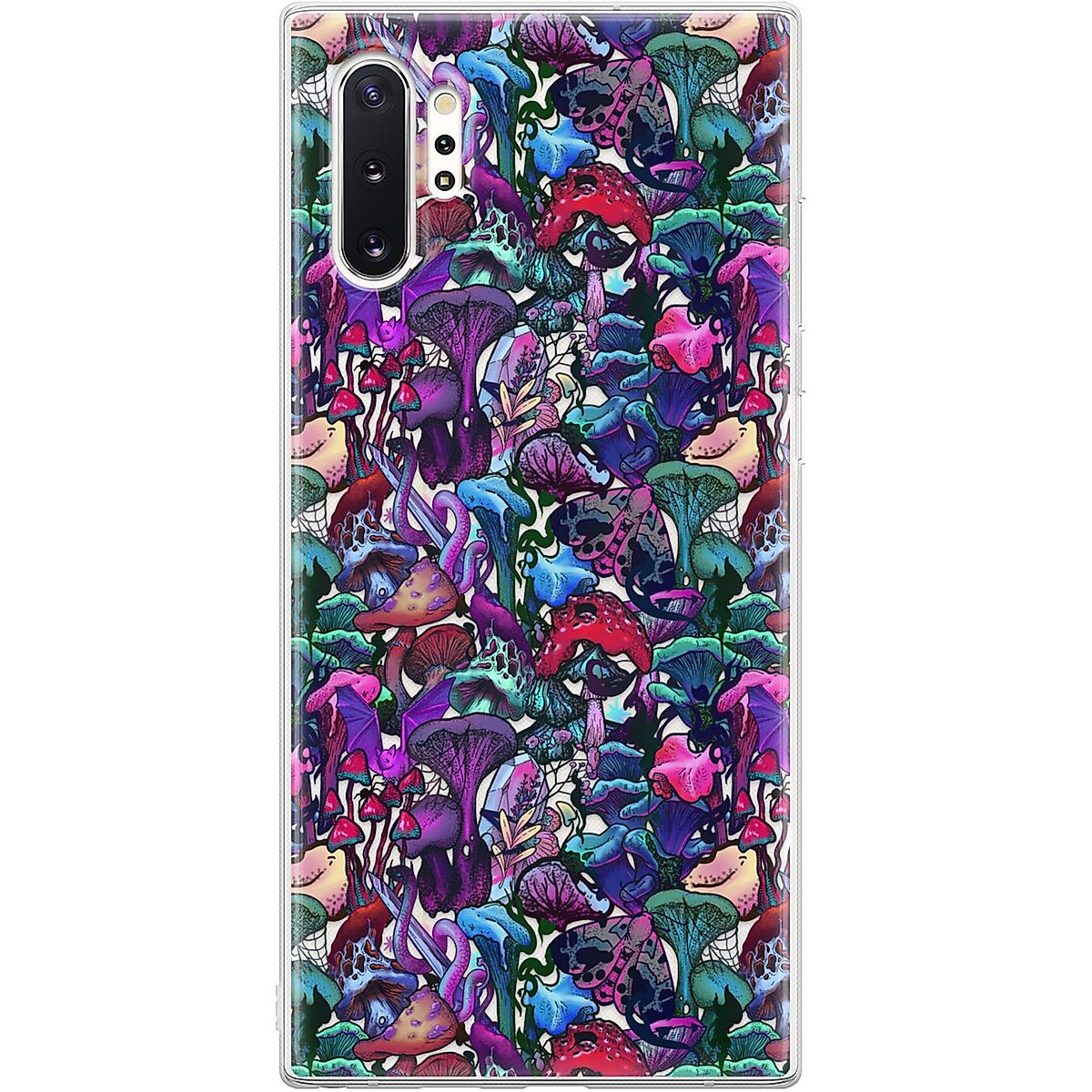 TPU Phone Case Compatible with Samsung A72 A71 5G A70 A51 A50 A32 A21 A11 A12 A13 A14 A01 Trippy Flexible Forest Witchy Lightweight Mushrooms Shockproof Fly Agaric Silicone Magic Protective Soft