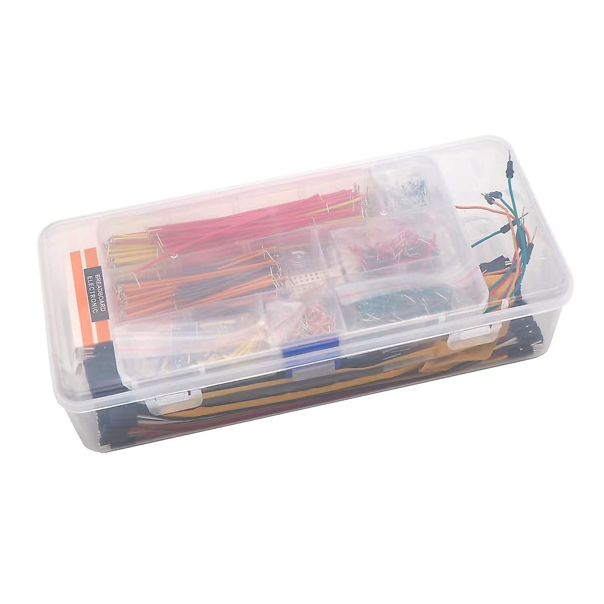 ELOOGAA 3Pcs 830 tie Points breadboards,120Pcs 20cm (7.9inch) Dupont Cables,65Pcs Flexible Breadboard Jumper Wires,560Pcs U-Shape Jumper Wires Arduino Project kit
