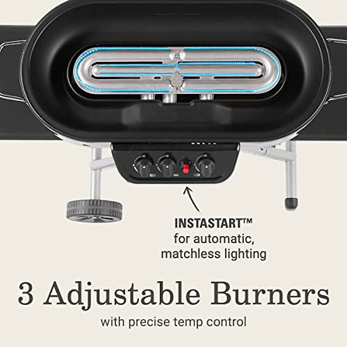 Coleman Gas Grill | Portable Propane Grill | RoadTrip 285 Standup Grill, Black & High-Pressure Propane Hose and Adapter