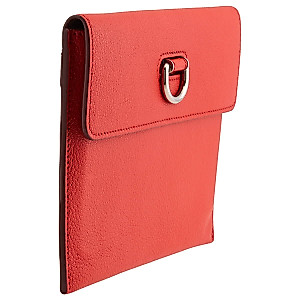 Burberry Womens D-Ring Leather Pouch, Red