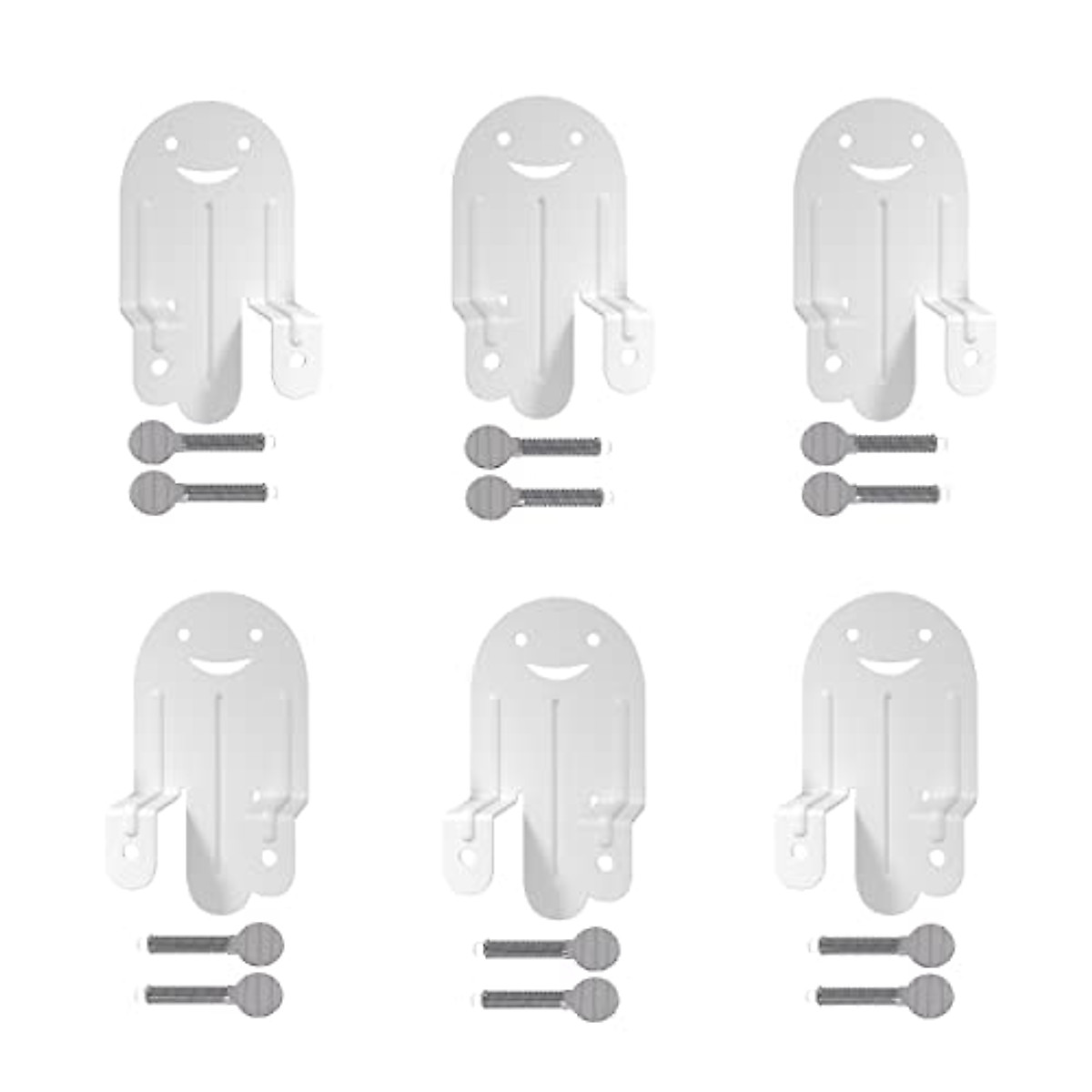 Upcanso 6 PCS Mattress Non Slip Gaskets Metal Pad Helps Stop Mattress and Topper from Sliding, Easy to Install, Strong Durable Iron Baffle Grips Prevent Slipping, White