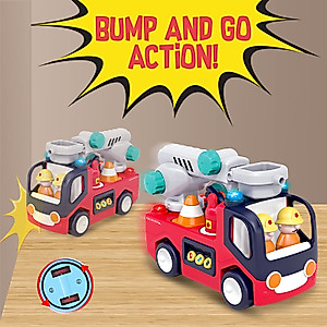 Fartoier Baby Toys 12-18 Months Fire Truck Musical Toys for 1 2 3 Year Old Boys Girls with Fireman/Ladder/Light, Early Educational Infant Toddler Toys 6 to 12 Months Birthday Ages 1-3