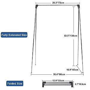 ANLEBUY Portable Garment Rack, Folding Clothes Rack, Collapsible Clothing Rack for Dance, Travel, Camping, Laundry, Indoor, Outdoor, Drying, RV, Mini Compact Racks Black + 3 Foldable Clothes Hangers