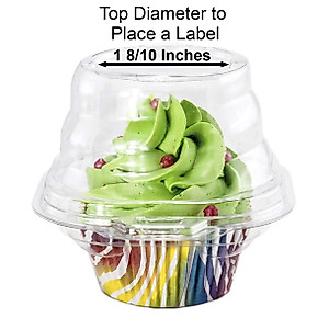 Katgely Individual Cupcake Container (Pack of 100) - Single Compartment Cupcake Carrier Holder Box - Stackable - Deep Dome - Clear Plastic - BPA-Free